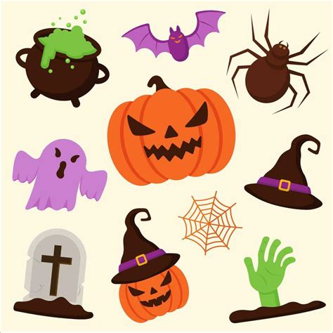 Vector Halloween Elements Set Collection 36082645 Vector Art At Vecteezy