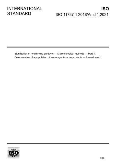 Iso 11737 1 2018 Amd 1 2021
