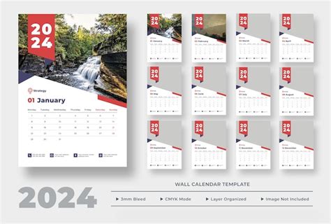 Planificador De Calendario De Pared De Plantilla De Calendario De Pared Archivo PSD Premium
