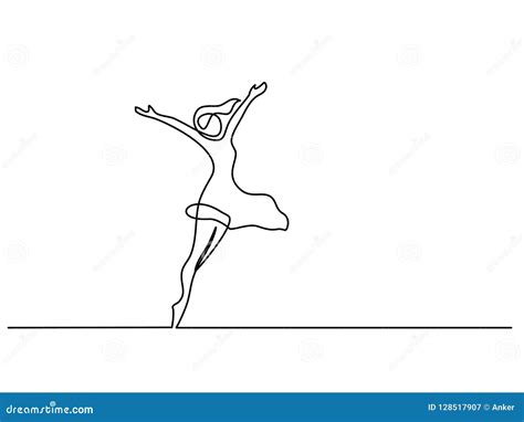 Happy Woman Stretching Continuous One Line Drawing Stock Vector