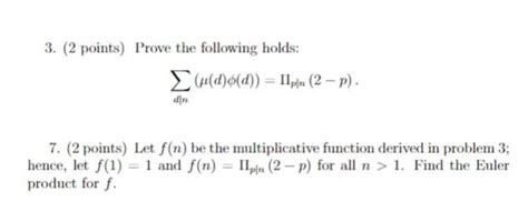 solved 3 2 points prove the following holds