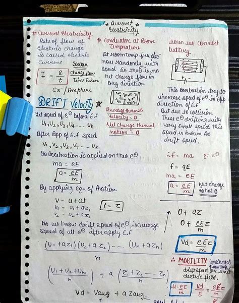 Current Density Classs 12 Th Physics Drift Gelo Velocity Mobility
