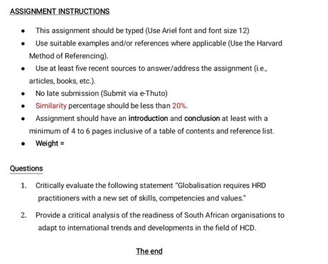 Solved ASSIGNMENT INSTRUCTIONSThis Assignment Should Be Chegg