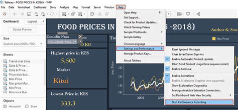 tableau performance recording