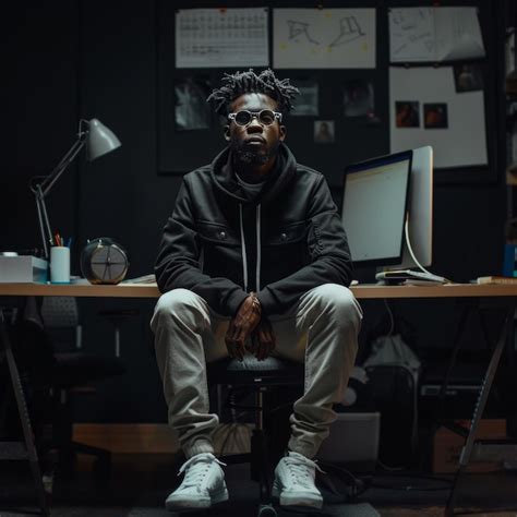 Premium Photo African American Man With Dreadlocks Sitting On Chair