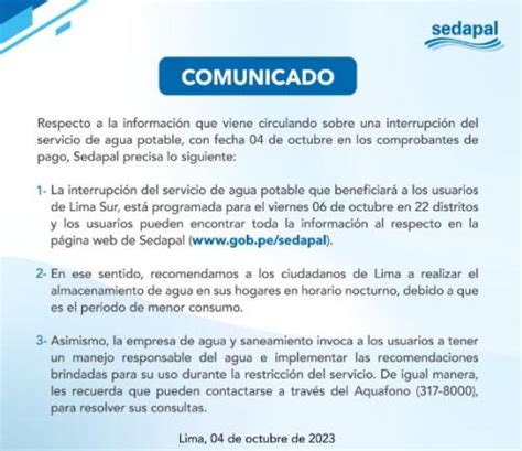 Corte Masivo De Agua En Lima Hoy En Vivo últimas Noticias Suspensión