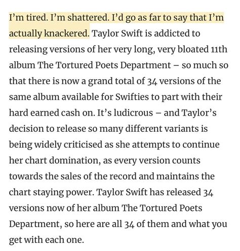Another Article Bashing Taylor Grift For Releasing 34 Variants For Ttpd R Travisandtaylor