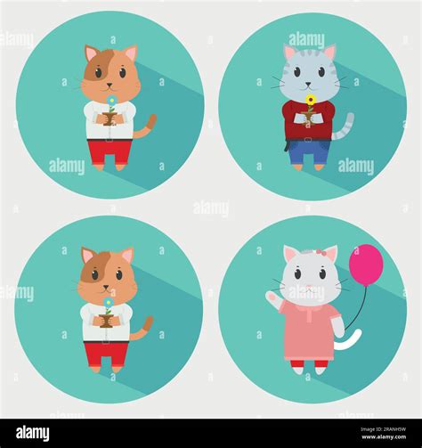 Cute Cat Vector Illustration Stock Vector Image And Art Alamy