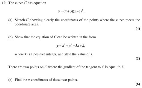 A Level Edexcel Maths Pure Laws Of Indices And Surds The Curve C Has Equation Y X
