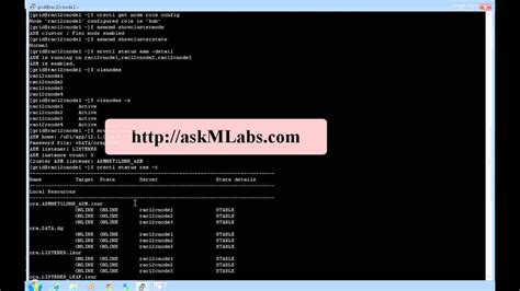 Flex Cluster Flex Asm Useful Commands YouTube