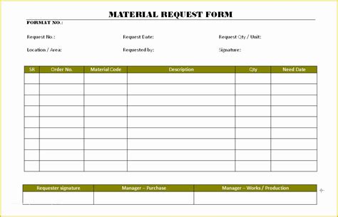 Free Requisition Form Template Excel Of Material Requisition Form My