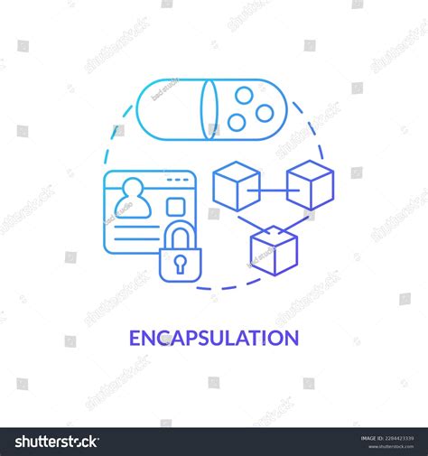 Encapsulation Blue Gradient Concept Icon Objectoriented Stock Vector