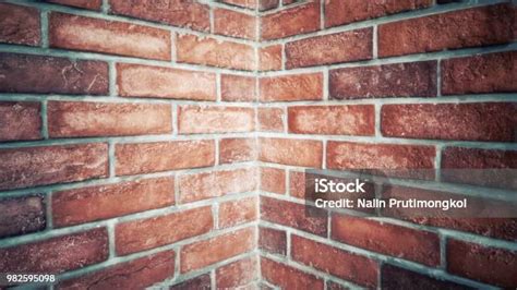 Tekstur Dinding Batu Bata Ed Sudut Bangunan Foto Stok Unduh Gambar