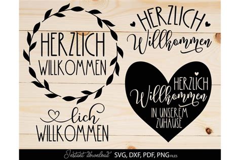 German Willkommen Plotter File Svg Bundle Zuhause Cut File
