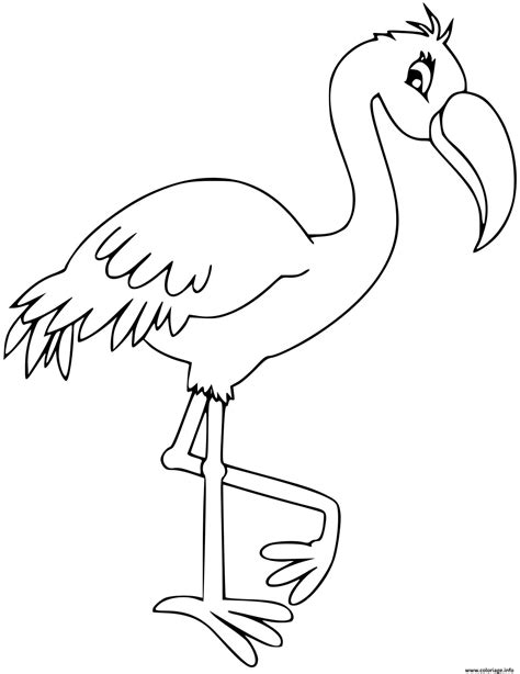 Coloriage Flamant Rose Maternelle Enfant Jecolorie