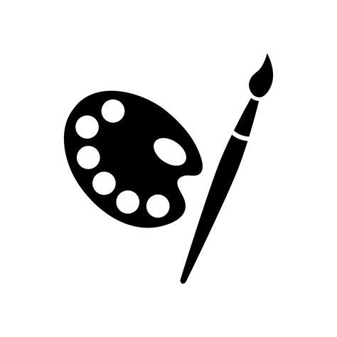 Palette Dart Avec Icône De Pinceau Tableau Noir Ovale Pour Artiste