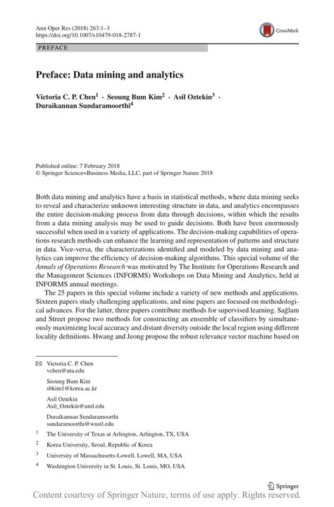 Preface Data Mining And Analytics Request Pdf