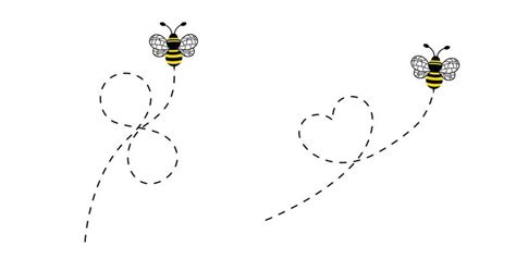 Bee Flying Path Vector Art Icons And Graphics For Free Download