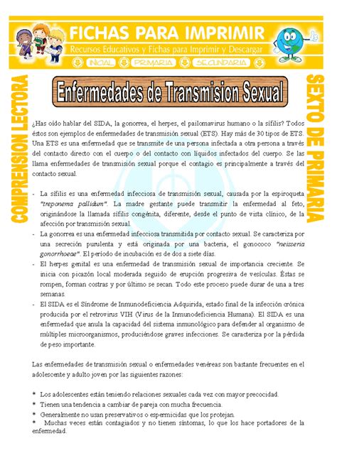 Enfermedades de Transmision Sexual para Sexto de Primaria Has oído