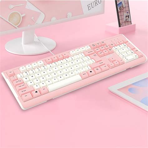 Pink Cute Keyboard Gamer Usb Wired Backlight Gamer Grandado