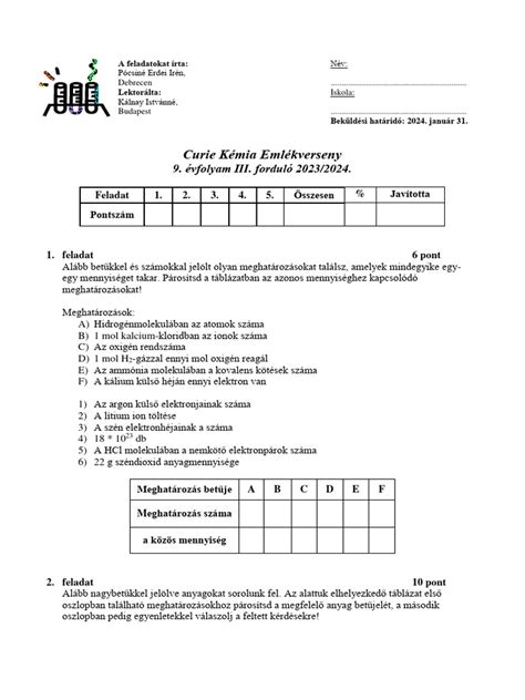 2023 24 Kemia 9oszt Iii Ford Pdf