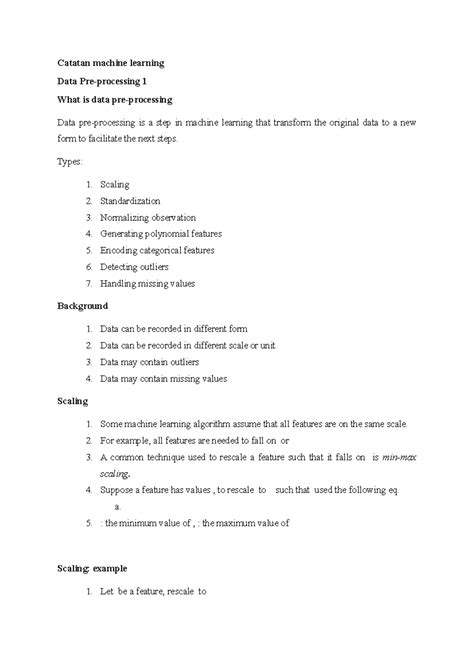Catatan Machine Learning Data Pre Processing 1 Types Scaling Standardization Normalizing