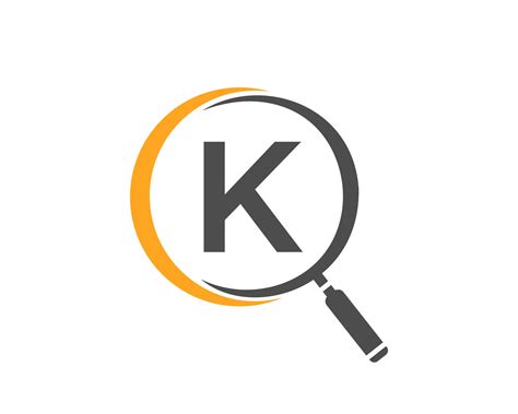 Initial K Letter Magnifying Glass Logo Design 17581246 Vector Art At