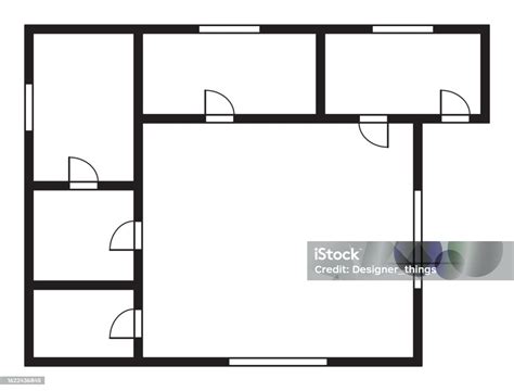 Apartment Architectural Plan Top View Of Floor Plan Vector Blueprint