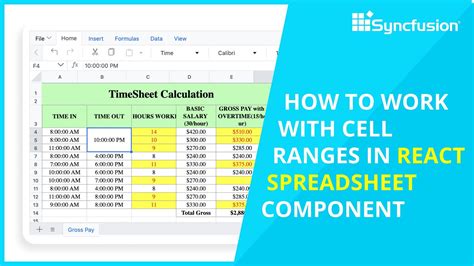How To Work With Cell Ranges In React Spreadsheet Youtube