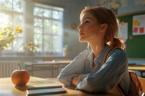 Teacher Using Classroom Tech Premium Ai Generated Image