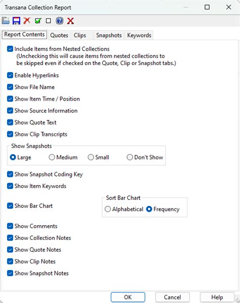 Text Reports Transana Online Tutorial
