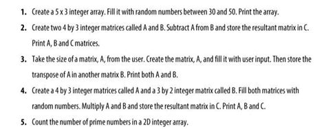 Solved Create A X Integer Array Fill It With Random Chegg