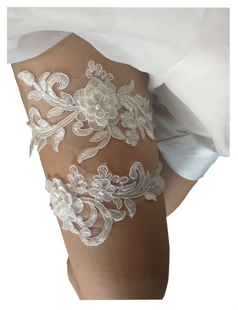 Abading Wedding Garters For Bride Sequins Lace Bridal Garter Set