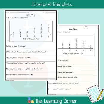 Line Plots Worksheet 3 MD B 4 By The Learning Corner Co TpT