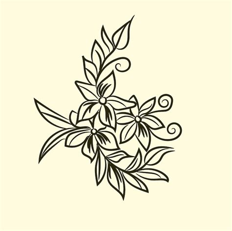 Ramas De Flores Vectoriales Vector Premium