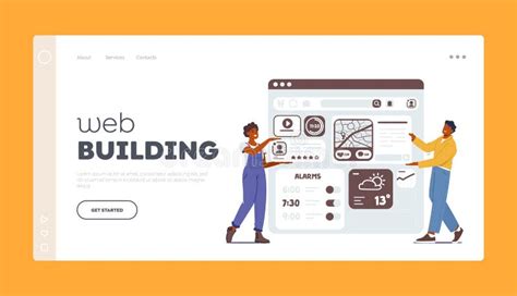 Web Building Landing Page Template Ui Or Ux Designers Team Sharing Ideas And Collaborating In