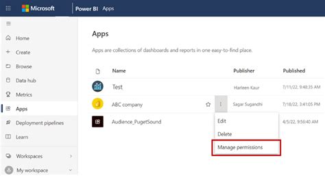 Publish An App In Power Bi Power Bi Microsoft Learn