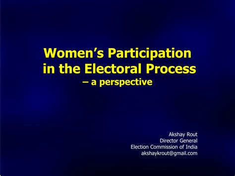 Ppt Womens Participation In The Electoral Process A Perspective