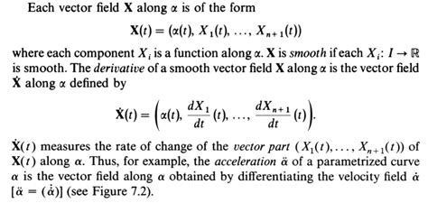 Question On Definition Of Derivative Of Vector Fields In Thorpes