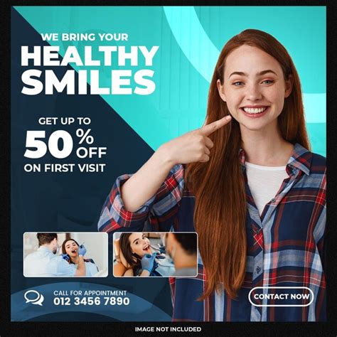 Plantilla De Banner De Redes Sociales De Dentista Y Cuidado Dental
