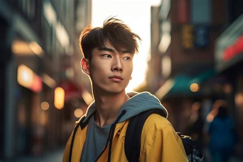 Premium Ai Image Korean Male Model On Street Asian Fashion Handsome