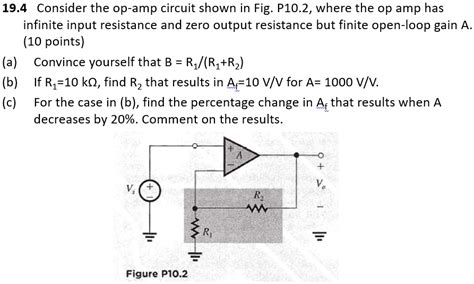 Solved 194 Consider The Op Amp Circuit Shown In Fig P102 Where The