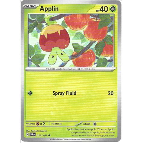 Pokemon Trading Card Game Applin Common Card Sv Stellar Crown Trading Card