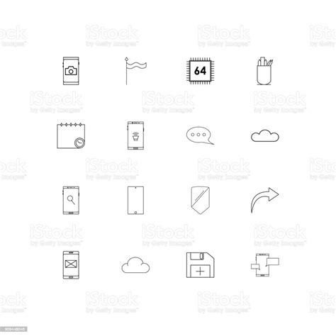 인터넷 기술 선형 얇은 아이콘 설정합니다 간단한 벡터 아이콘 설명 0명에 대한 스톡 벡터 아트 및 기타 이미지 0명 기 기포 Istock