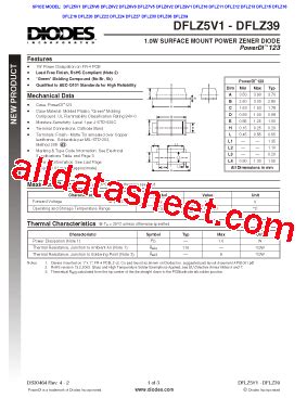 DFLZ5V1 Datasheet PDF Diodes Incorporated