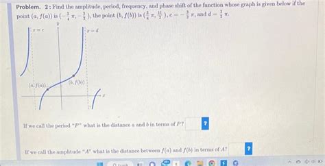 Solved Problem Find The Amplitude Period Frequency Chegg