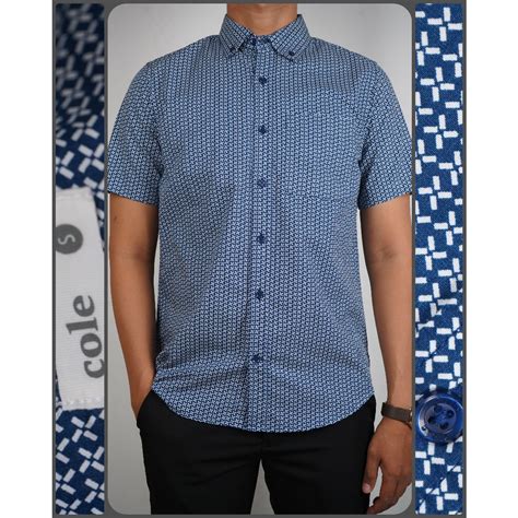 Jual Cle Kemeja Casual Pria Lengan Pendek Reguler Fit Motif N09