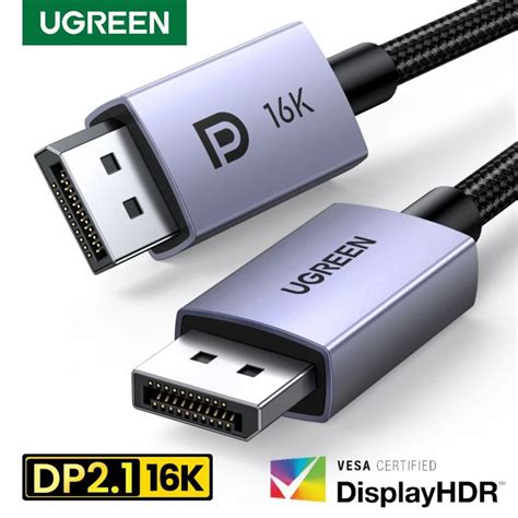 Ugreen Displayport Cable 16k 8k Video Audio Cable For Xiaomi Tv Box Pc