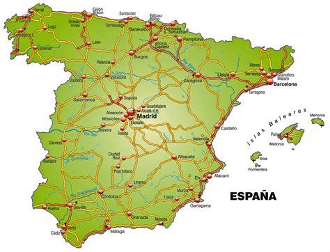 De Landkaart Van Spanje Kaart