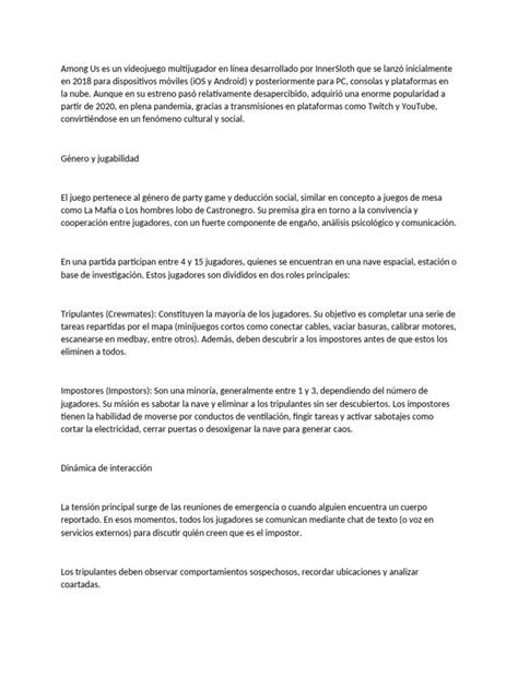 Amon Sus Pdf Videojuegos Juegos Electrónicos